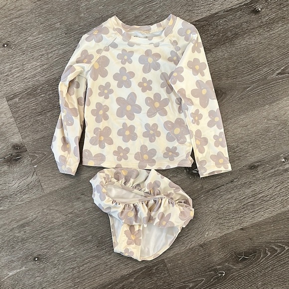 Rylee + Cru | Swim | Rylee Cru Cream And Purple Rashguard Swim Set ...